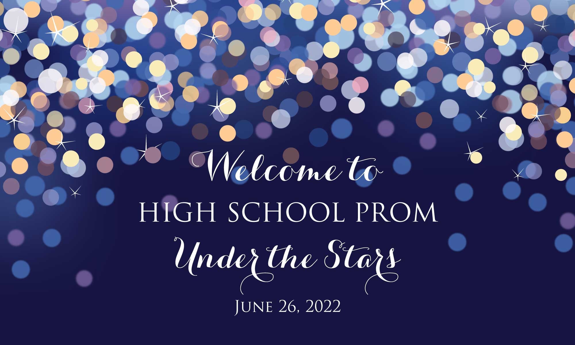A Night Under the Stars School Prom Welcome Sign and Poster - Encre Studio