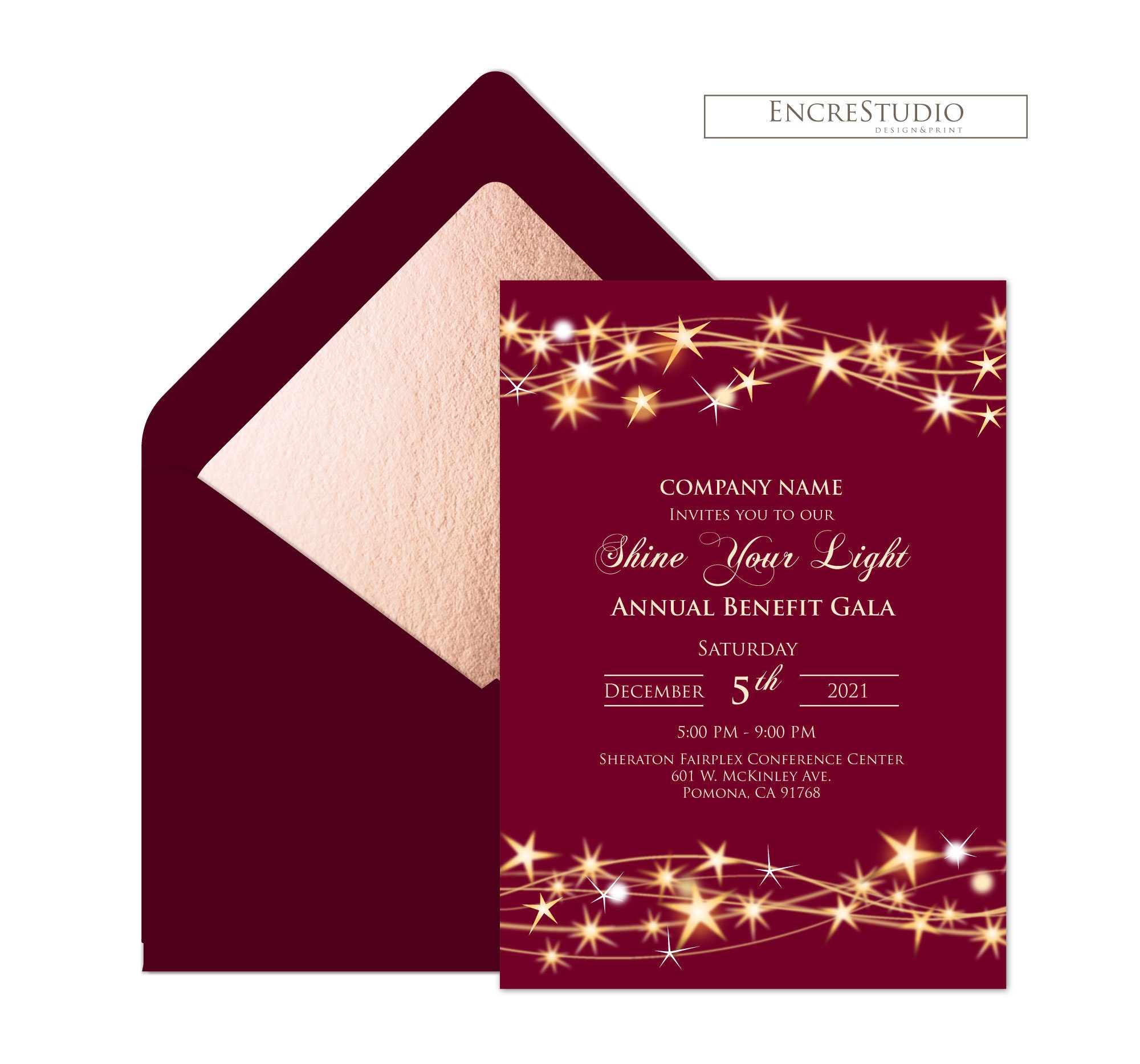 Editable Annual Benefit Gala Invitation Template - Encre Studio