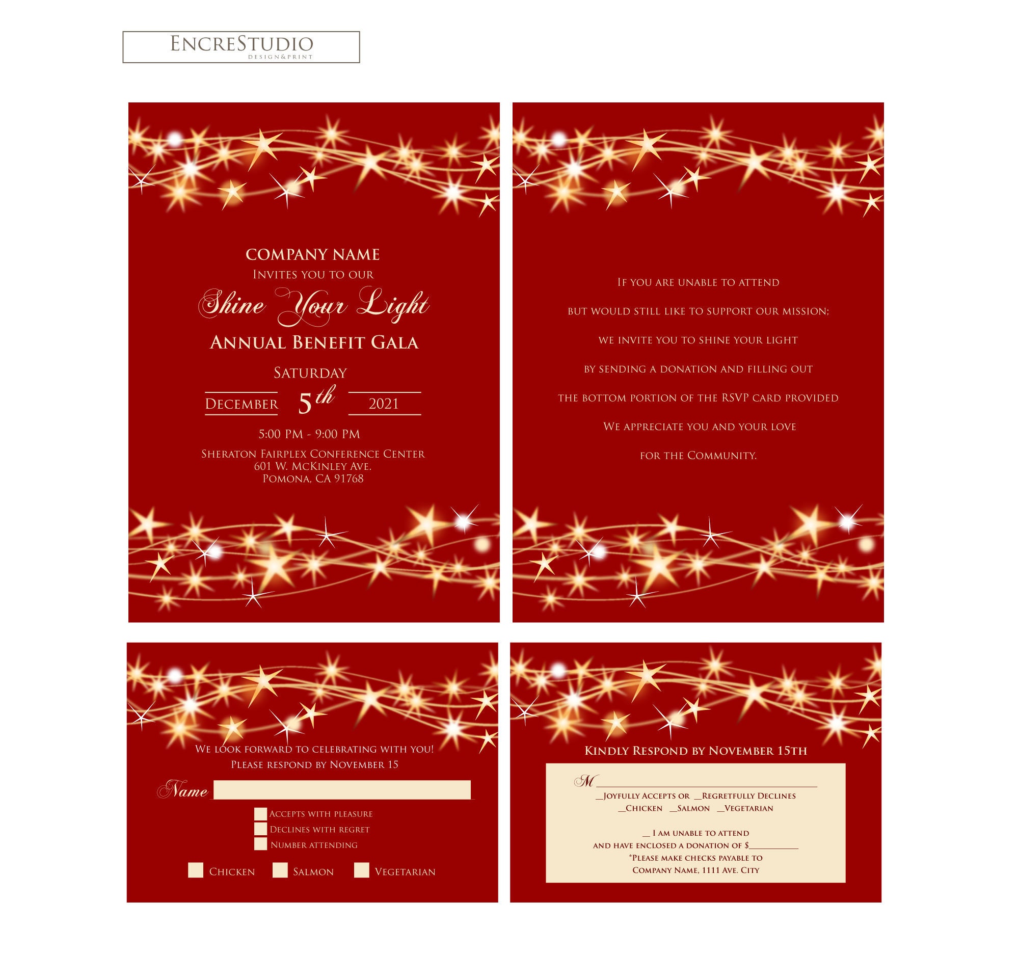 Editable Annual Benefit Gala Invitation Template - Encre Studio