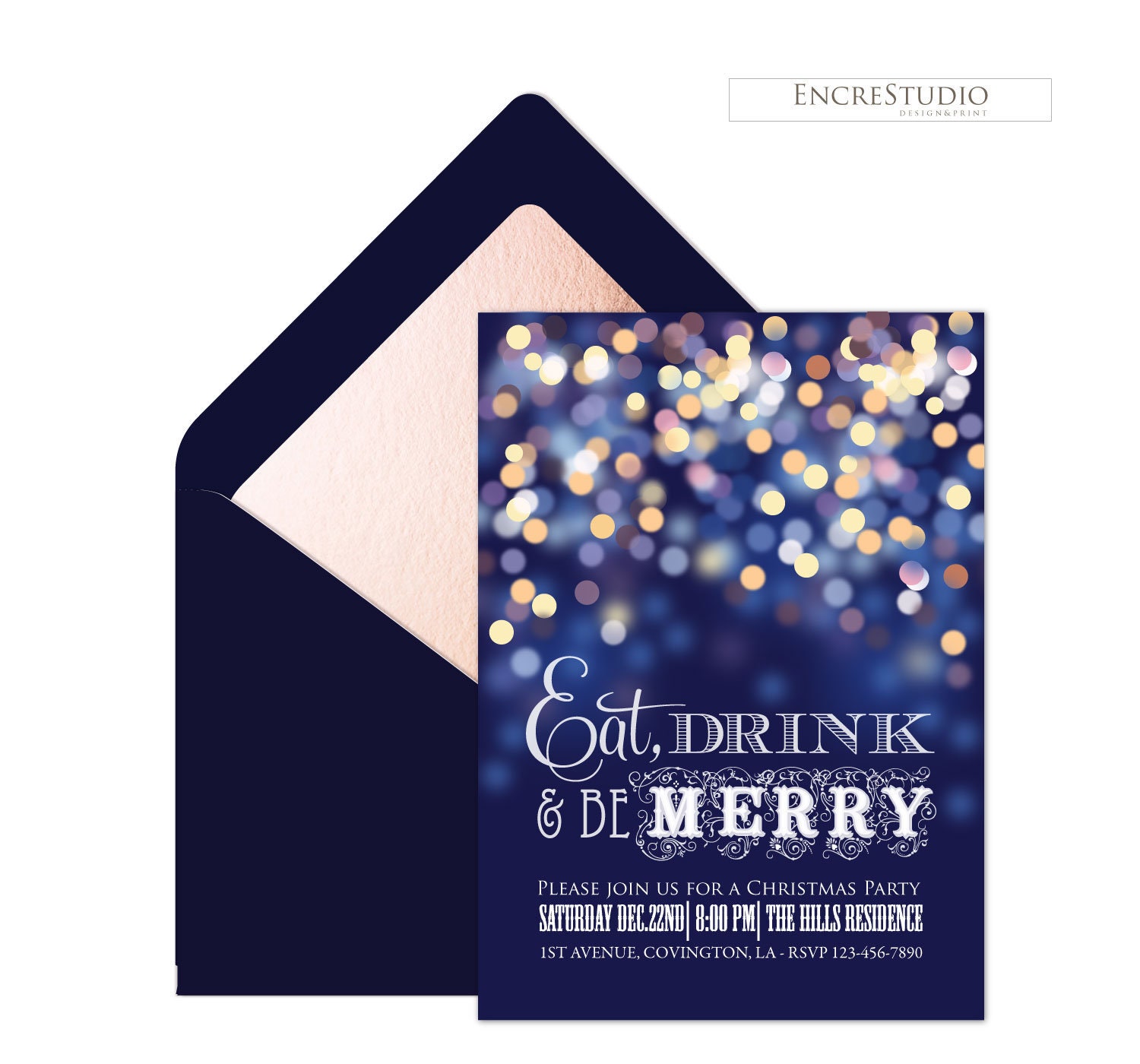 Editable Christmas Party Invitation - Northern Lights Invitation ...
