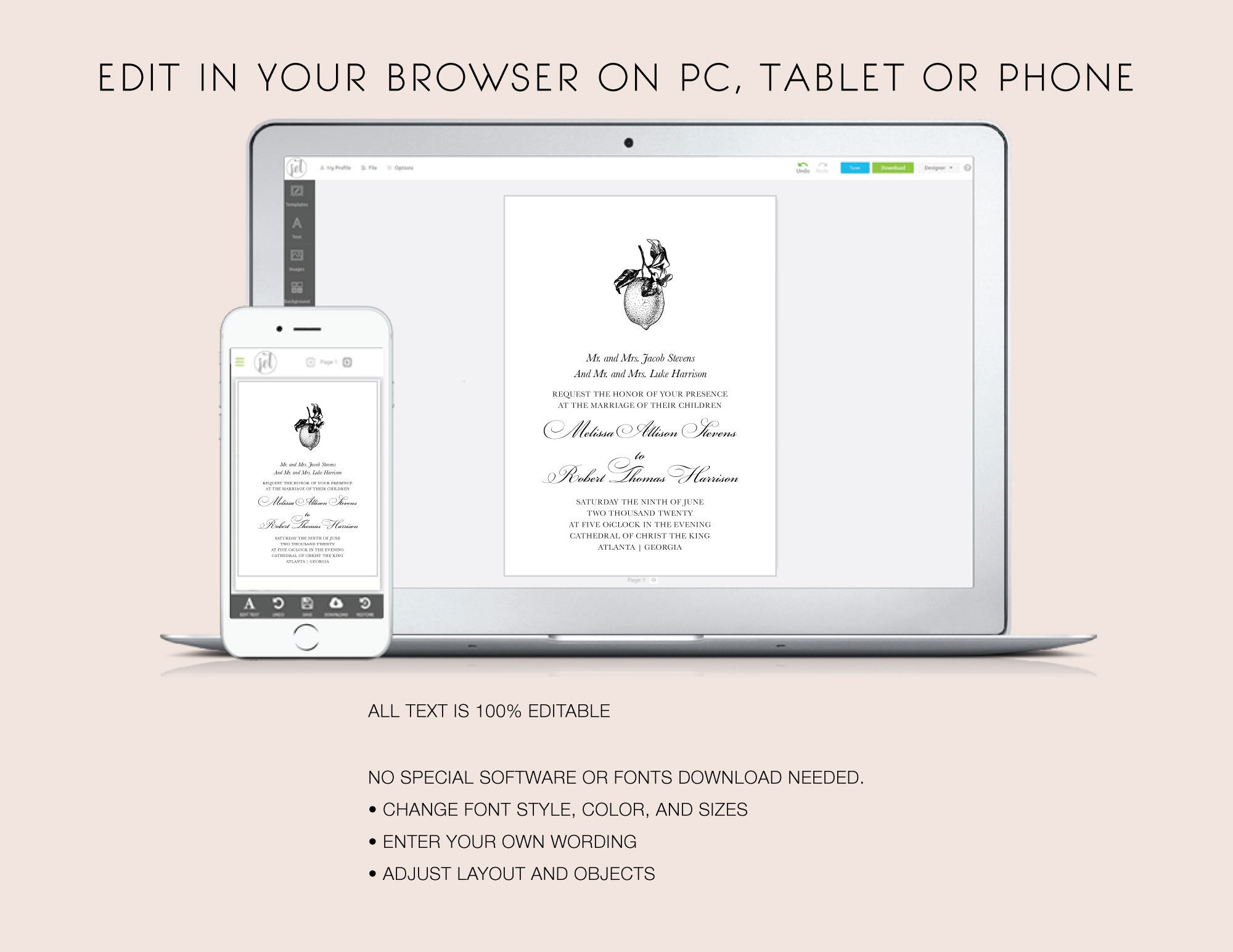 Editable Quinceanera Program Template - Encre Studio