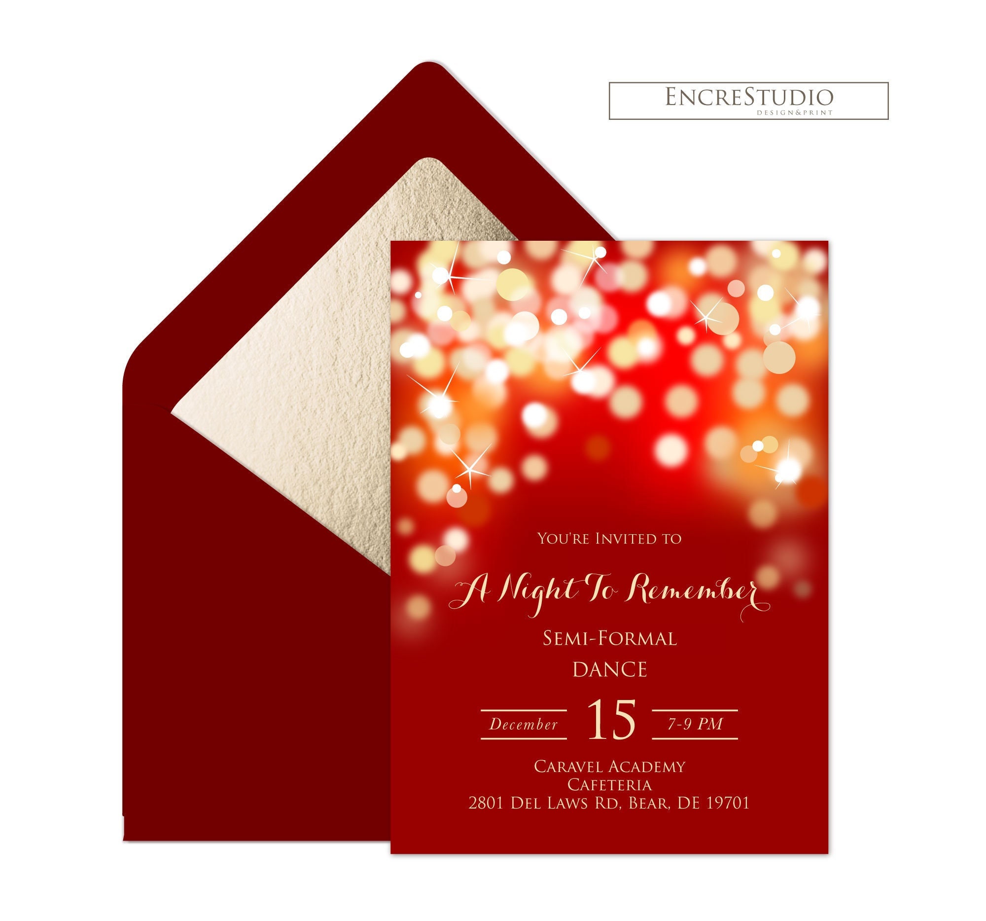 Editable Senior Prom Invitation in Red and Gold, High School Dance ...