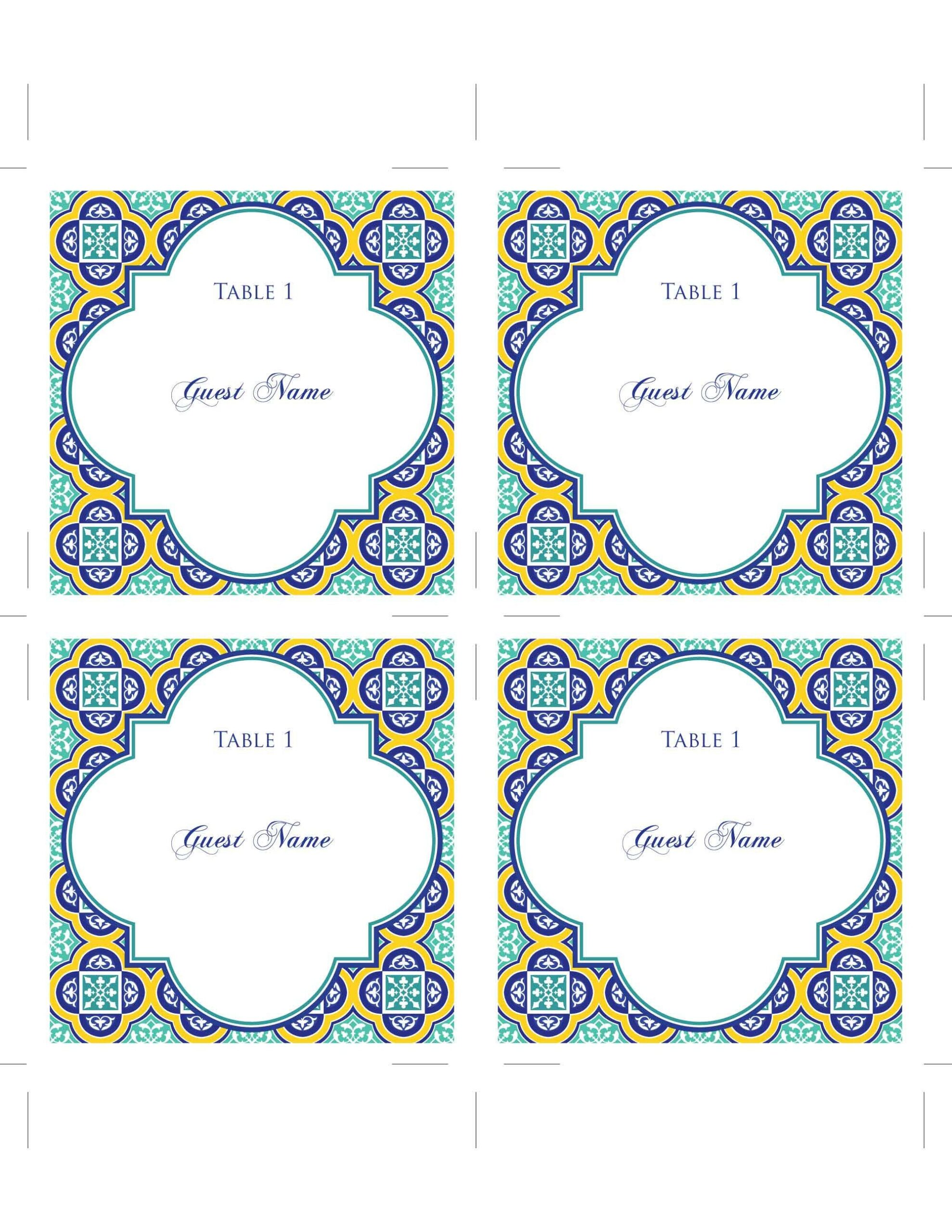 Editable Place Cards and Table Numbers Templates - Encre Studio