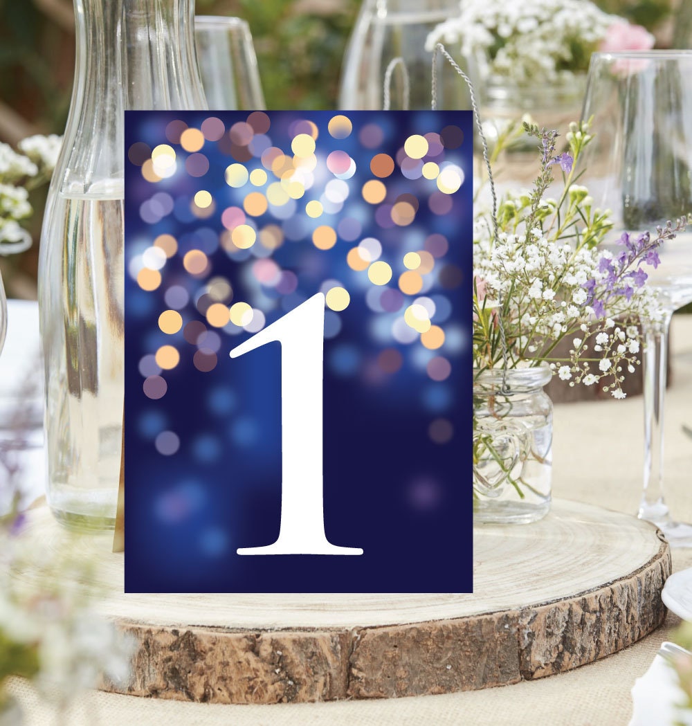 Editable Under the Stars Table Number Template - Encre Studio