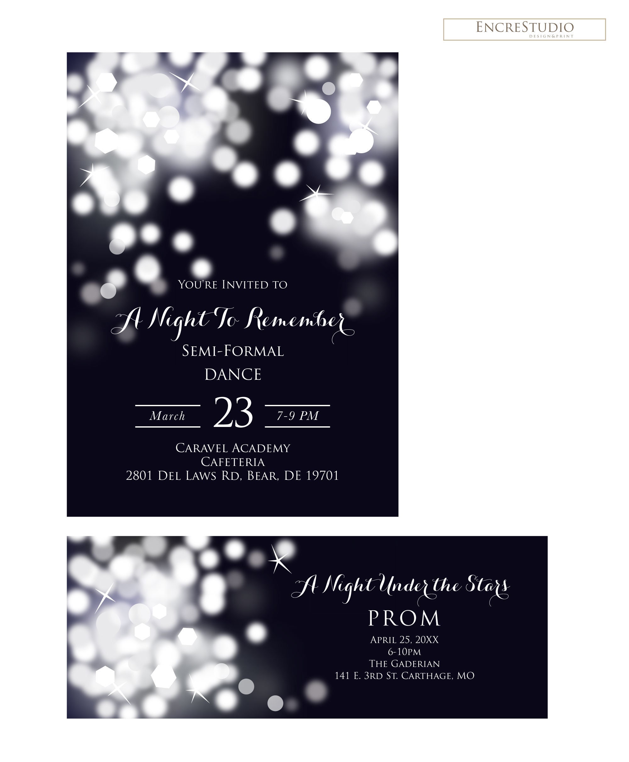 Editable Enchanted Night Prom Invitation and Ticket Templates - Encre ...