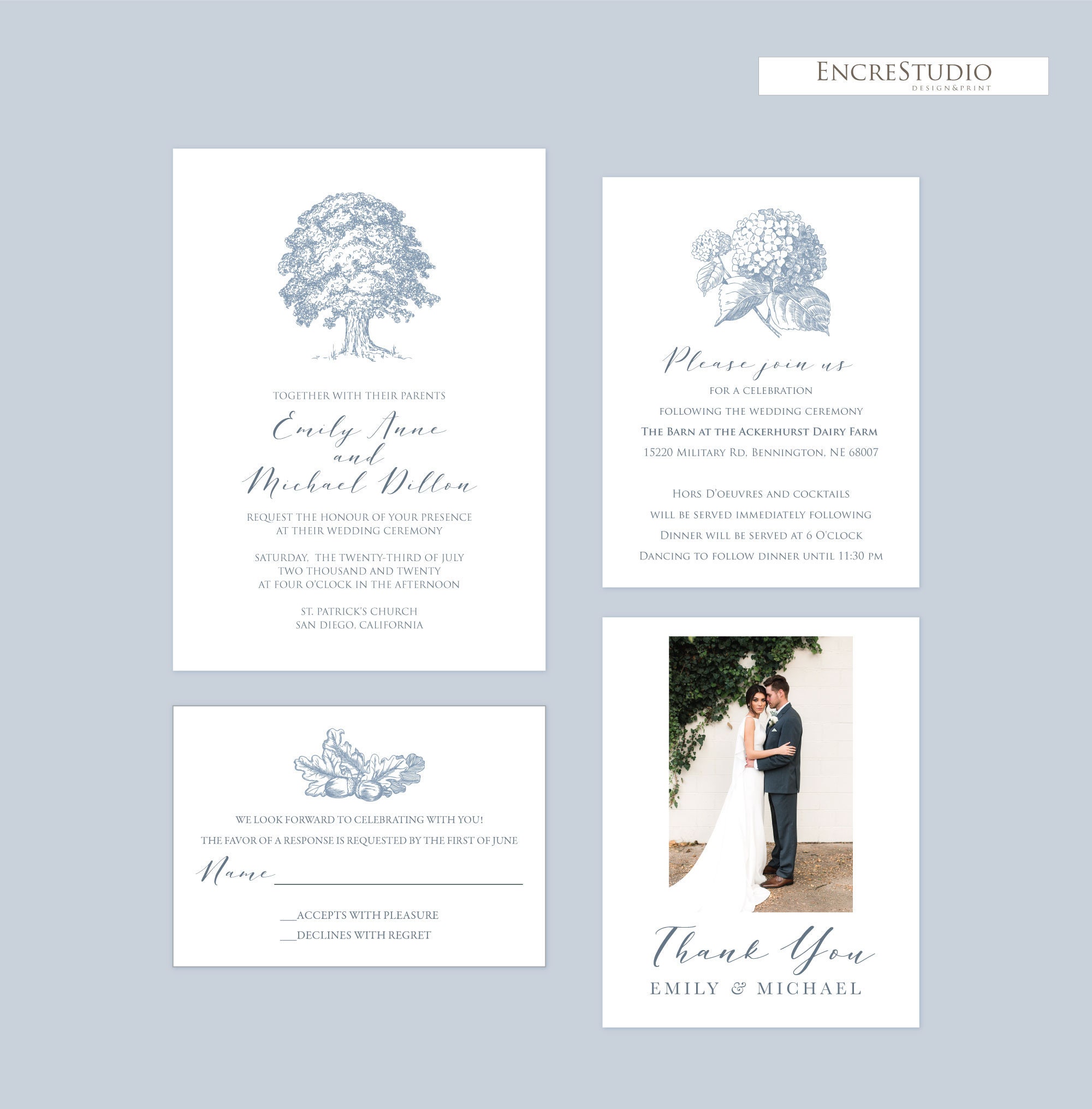Rustic Wedding Invitation Editable Template, Oak Tree Wedding ...