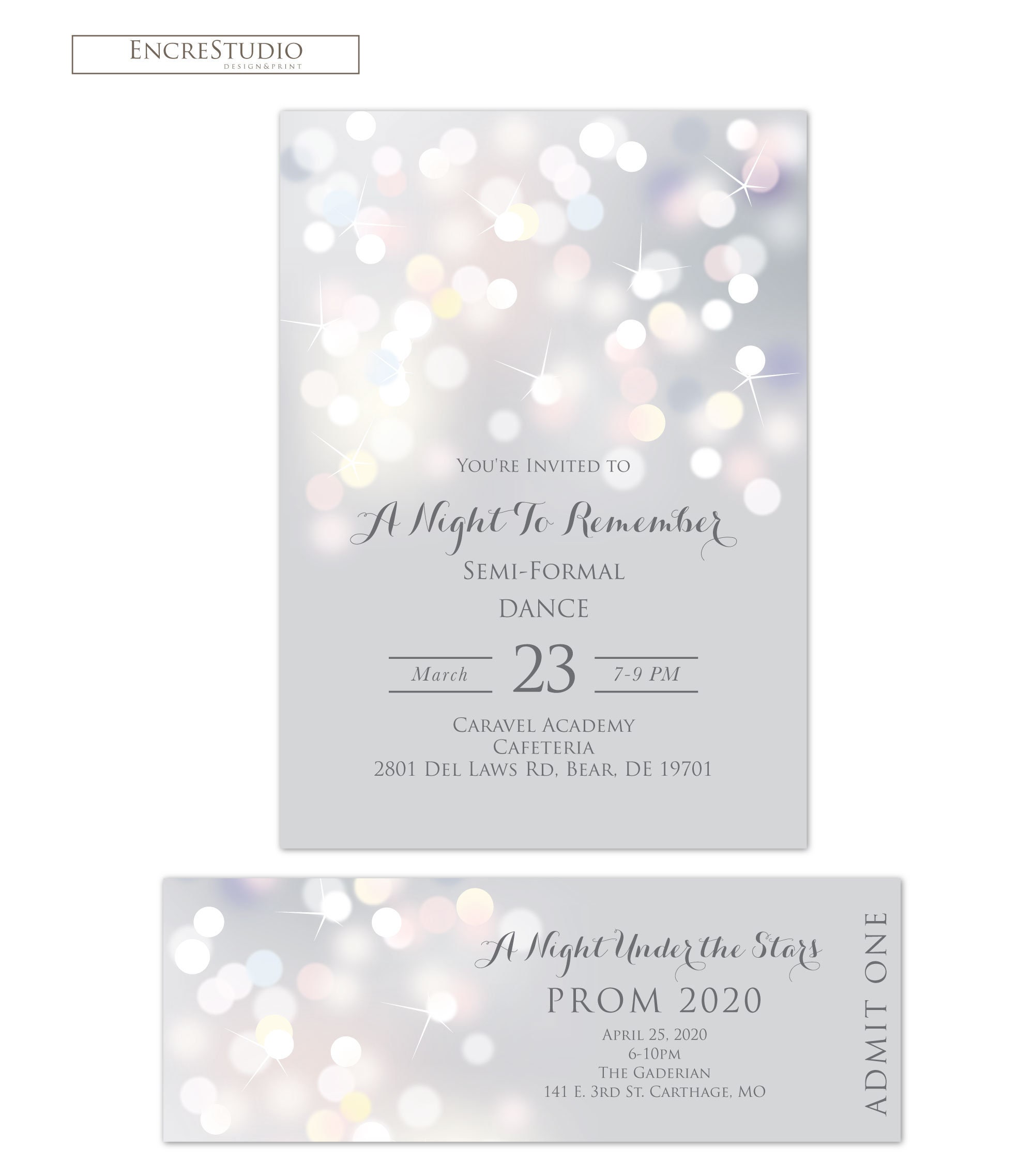 School Prom Invitation and Ticket Templates - A Night To Remember ...