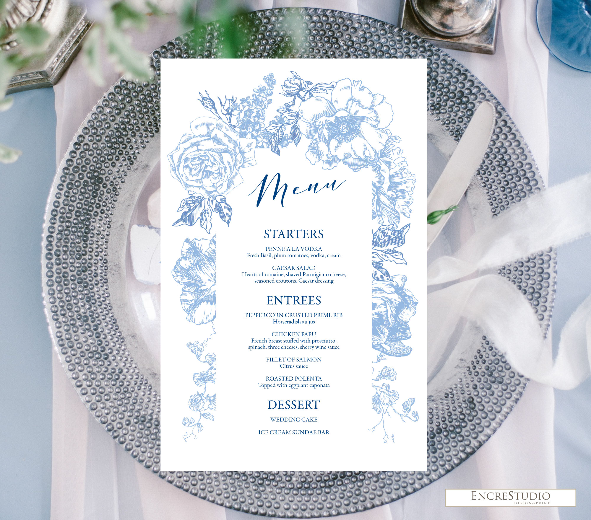 Editable Welcome Sign, Menu and Place Cards Templates - Light Blue ...